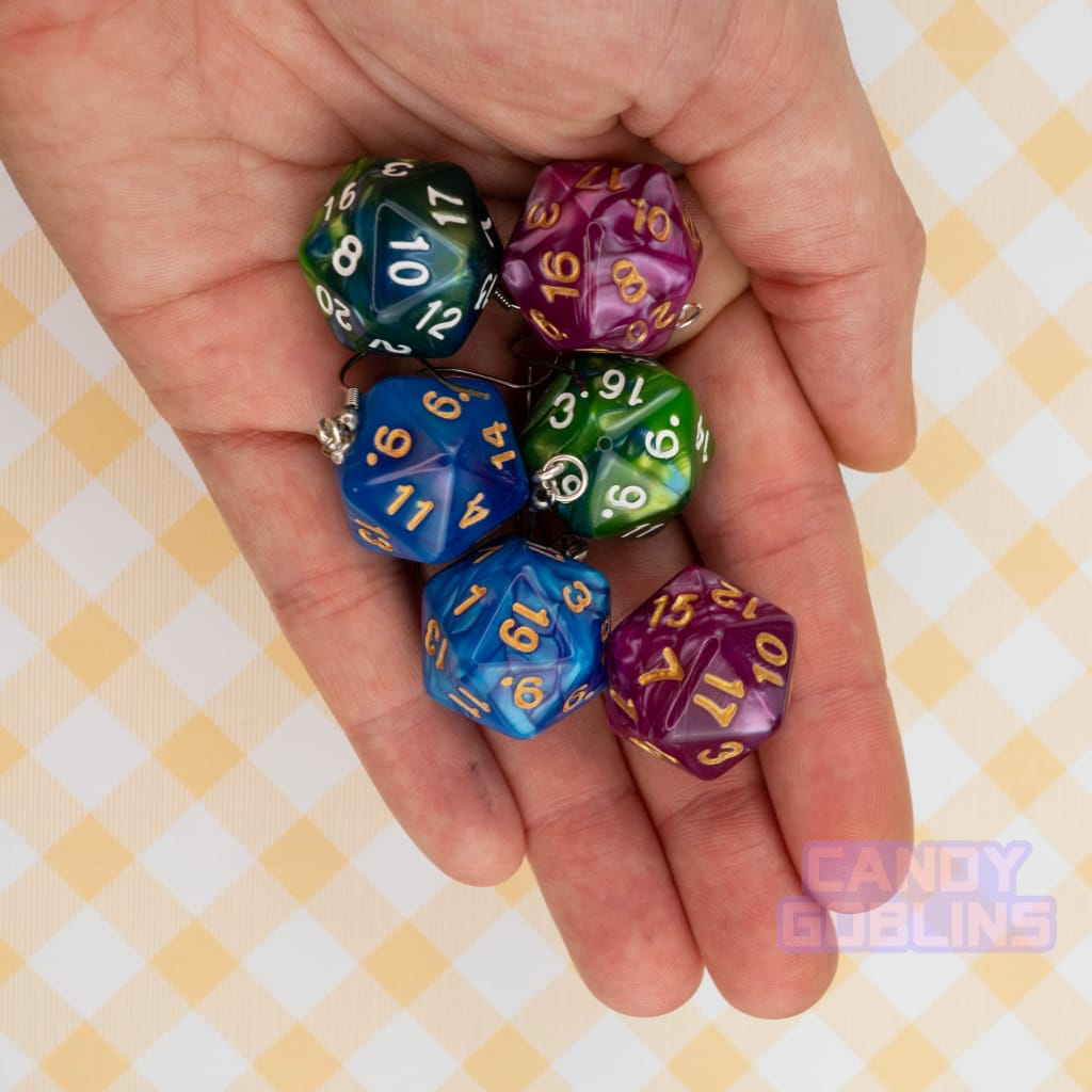 D20 Dice Earrings – Candy Goblins